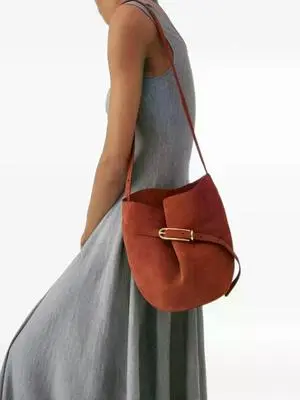 LIFFNER Belted Suede Bucket Bag - Brown