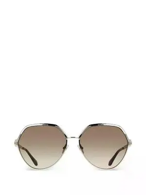FERRAGAMO Gancini Geometric-frame Sunglasses - Gold
