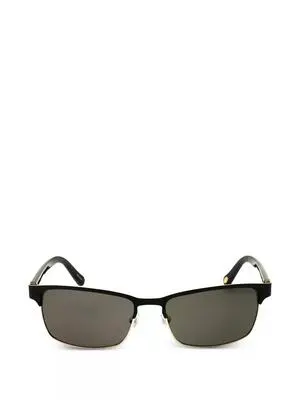 Fossil Rectangle Frame Sunglasses With Gold-tone Hardware - Black