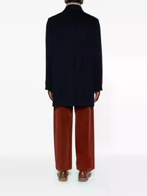 Eric Bompard Navy Wool And Cashmere Blend Single-breasted Coat