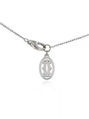 Cartier Cross Pendant 18k White Gold With Diamonds Necklace - Silver