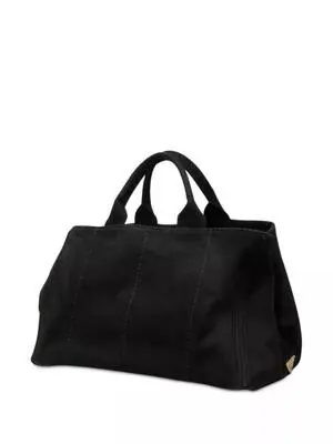 Prada 2013-2026 Large Canvas Canapa Logo Tote Satchel