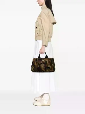 Prada 2013-2026 Large Canvas Canapa Camouflage Stampata Tote Bag