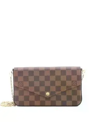 LOUIS VUITTON Felicie Pochette Damier Crossbody Bag - Brown