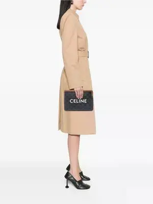Celine 2019 Small Triomphe Coated Canvas Clutch Bag