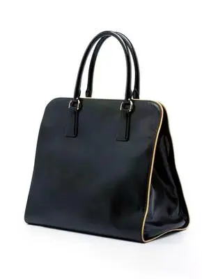 Prada 2010-2026 Saffiano Vernice Open Pyramid Convertible Tote Satchel