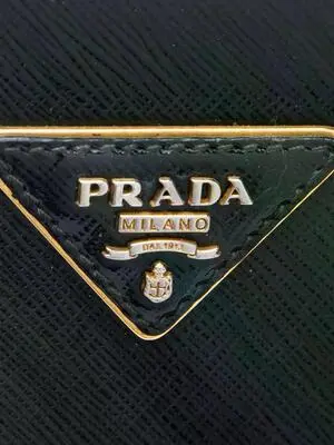 Prada 2010-2026 Saffiano Vernice Open Pyramid Convertible Tote Satchel
