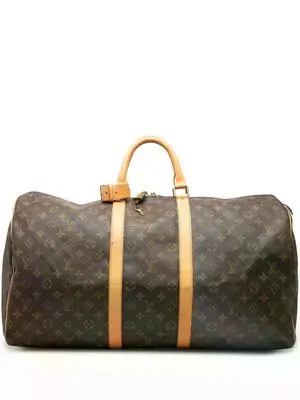 LOUIS VUITTON 2002 Monogram Keepall 55 Travel Bag - Brown