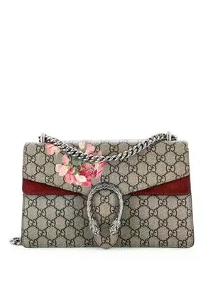 Gucci Dionysus Bag Blooms Print Gg Coated Canvas Small Shoulder Bag - Pink