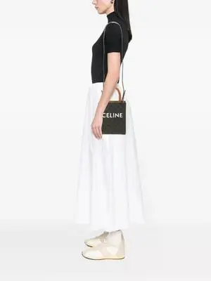 Celine 2022 Mini Triomphe Coated Canvas Vertical Cabas Satchel