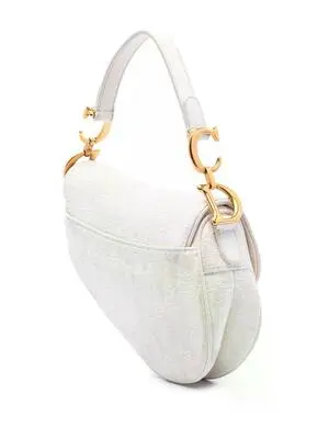 Dior 2020 Mini Oblique Embroidered Canvas Saddle Bag Satchel