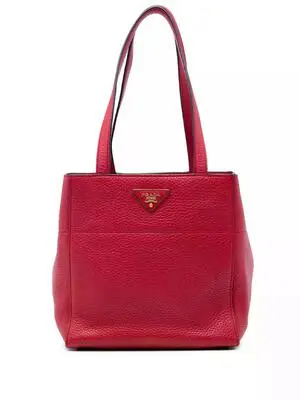 Prada 2013-2026 Vitello Daino Tote Bag - Red