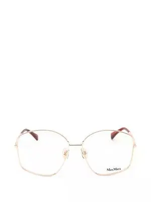 Max Mara Oversized Geometric-frame Glasses - Gold