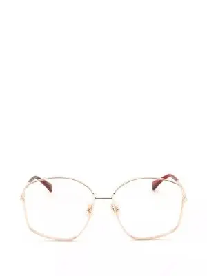 Max Mara Oversized Geometric Eyeglasses - Gold