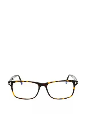 TOM FORD Tortoiseshell-effect Rectangle-frame Glasses - Black