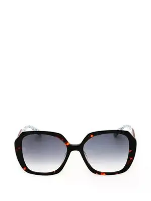 Tommy Hilfiger Tortoiseshell-effect Geometric-frame Sunglasses - Brown