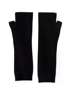 Zadig&Voltaire Mity Ribbed-knit Fingerless Gloves - Black