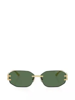Versace Damier-plaque Sunglasses - Gold
