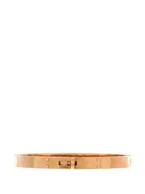 Hermès Kelly 18k Rose Gold With 4 Diamonds Small Bracelet - Pink