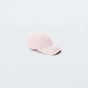 Alexander Wang Crystal Hotfix Distresed Baseball Cap - Light Pink