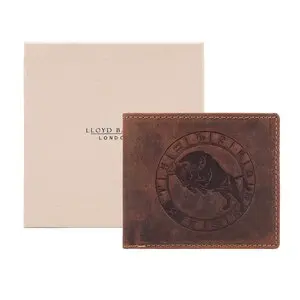 LLOYD BAKER Zodiac-taurus Distressed Leather Wallet - Brown