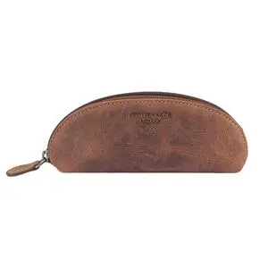 LLOYD BAKER Seth Distressed Leather Eyeglass Pouch - Brown