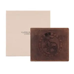 LLOYD BAKER Zodiac-capricorn Distressed Leather Wallet - Brown