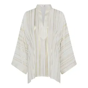 BELYED HANDCRAFT Samar Crepe Mandarin Collar Tunic