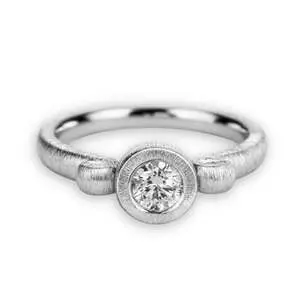 ADRIAN ASHLEY Platinum-coated Recycled Diamond Ring - Silver