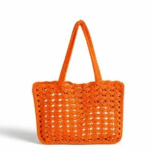 SPRINGMOONATELIER Luxury Handmade Raffia Oversized Bag – Large Crochet Shoulder And Beach Bag