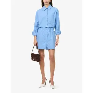 THE FRANKIE SHOP Lui Relaxed-fit Cotton Shirt - Blue