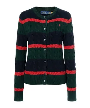Polo Ralph Lauren Striped Cable-knit Cardigan - Black