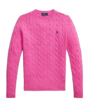 Polo Ralph Lauren Cable-knit Crew-neck Sweater - Pink