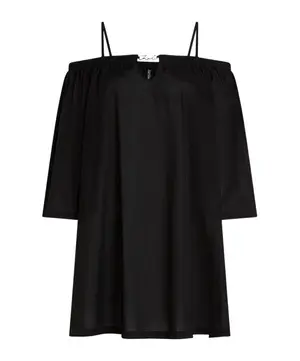 Karl Lagerfeld Signature Plaque Off-the-shoulder Mini Dress
