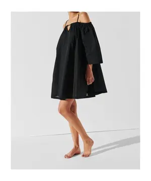 Karl Lagerfeld Signature Plaque Off-the-shoulder Mini Dress