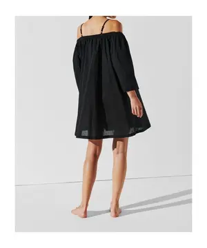 Karl Lagerfeld Signature Plaque Off-the-shoulder Mini Dress