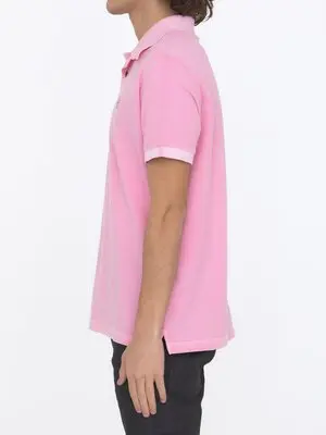 Stone Island Logo-patch Detail Polo Shirt - Pink