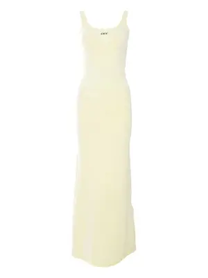 Off-White Sleeveless Logo Maxi Dress