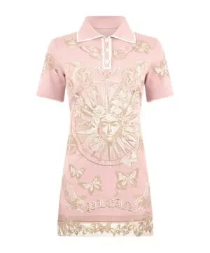 Philipp Plein Embroidered Butterfly Collared Mini Dress