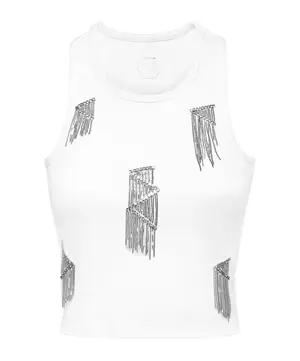 Philipp Plein Embellished Tank Top - White