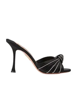AQUAZZURA Atelier 95mm Suede Mules - Black
