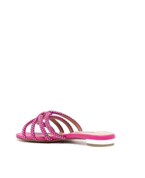 AQUAZZURA Moondust Embellished Slip-on Slides