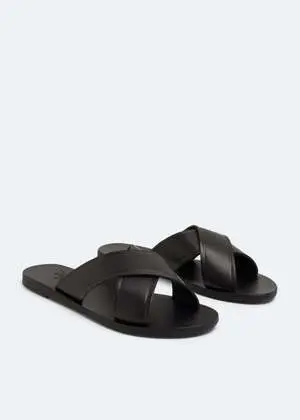 ANCIENT GREEK SANDALS Thais Flat Leather Sandals