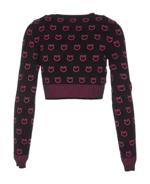 Pinko Intarsia-knit Cropped Jumper