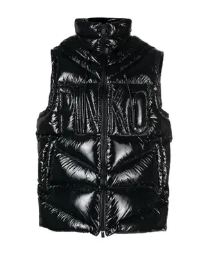 Pinko Geos Padded High Neck Zipped Waistcoat - Black