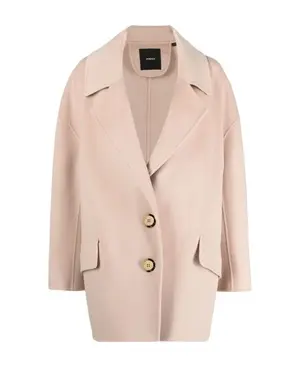 Pinko Long-sleeved Single Breasted Coat - Nude