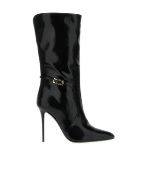 GIUSEPPE ZANOTTI Frannie Pointed-toe Buckle Detailed Boots - Black