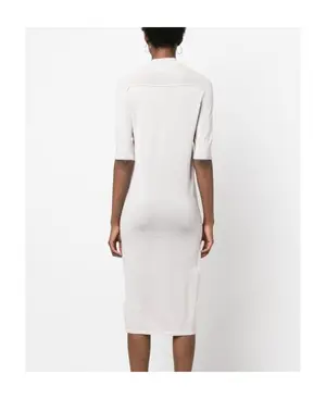 Calvin Klein High Neck Ribbed Knit Midi Dress