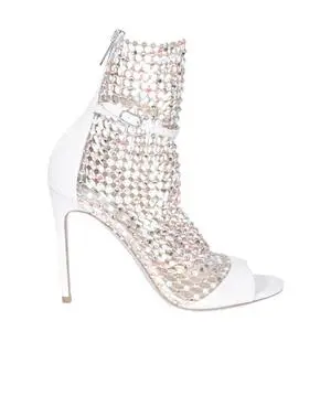 Rene Caovilla Bead-embellished Ankle-length Boots - White