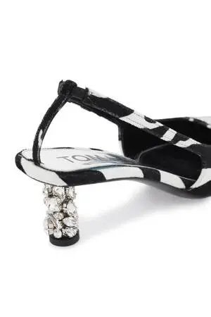 TOM FORD Zebra-print Slingback Pumps